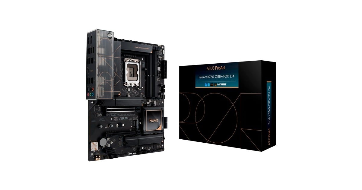 ASUS ProArt B760-CREATOR socket 1700 moederbord Zwart/brons, RAID, 2 ...