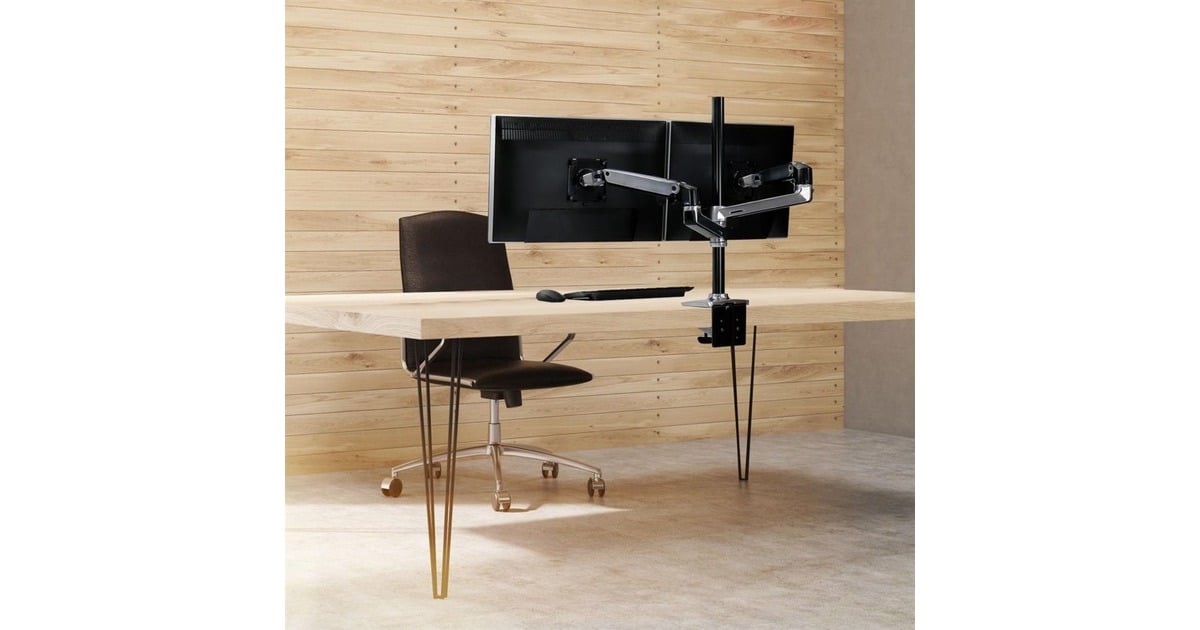 Ergotron LX Dual Stacking monitorarm met hoog statief Aluminium