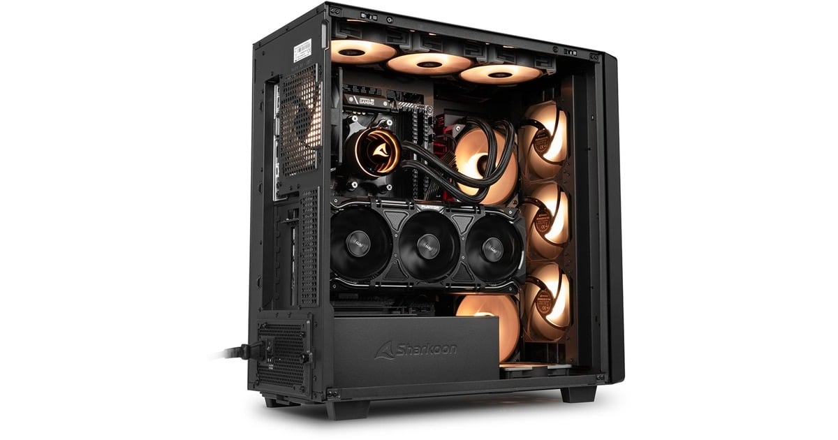 Sharkoon Rebel C70M RGB midi tower behuizing Zwart | 2x USB-A | 1x USB-C | RGB