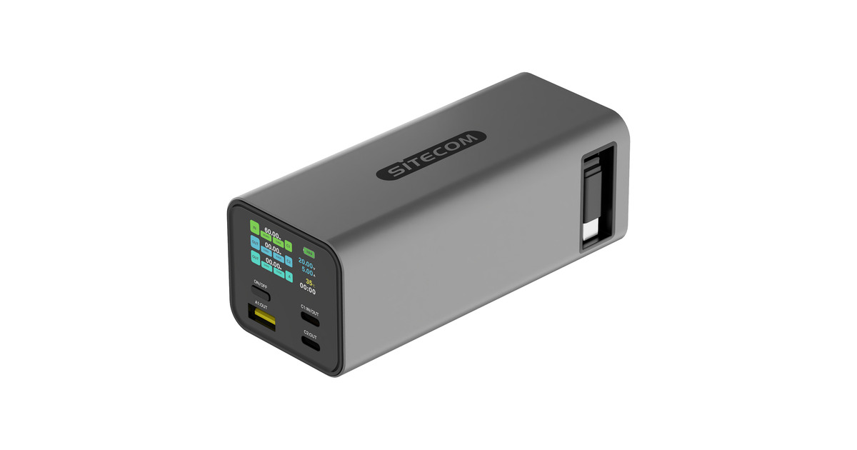 Sitecom 100W Power Delivery Powerbank voor laptop Donkergrijs, 20.000mAh