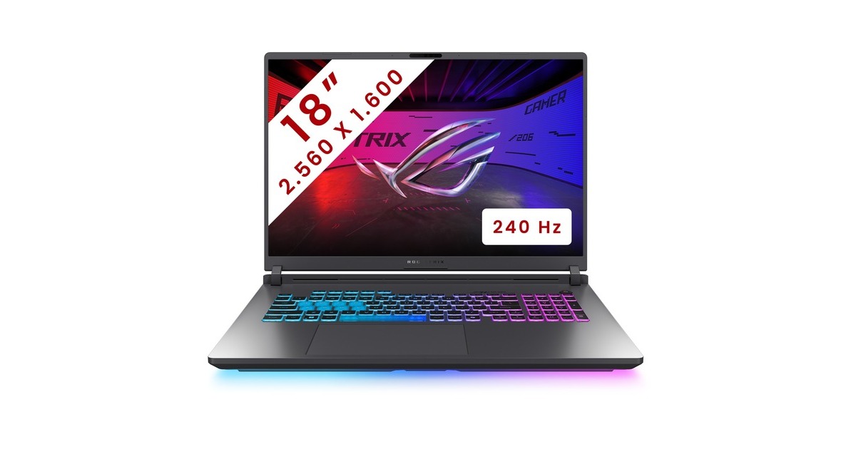 ASUS ROG Strix G18 (G815LW-S9076W) 18" gaming laptop Grijs | Core Ultra ...