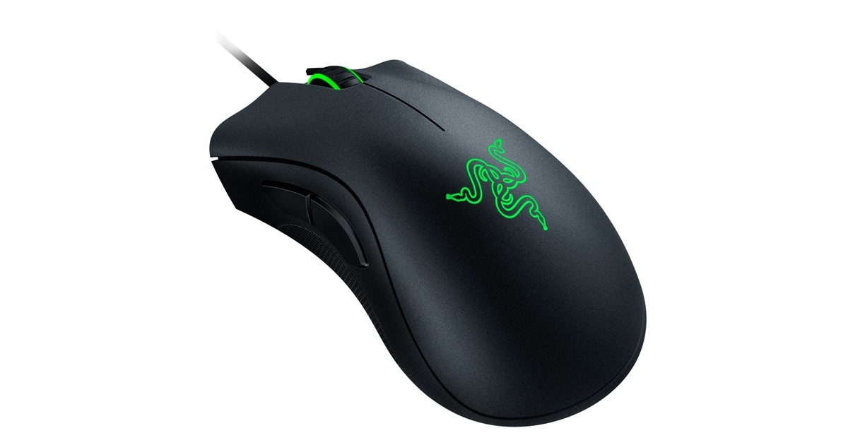 Razer DeathAdder Essential gaming muis Zwart, 6400 dpi, Groene leds