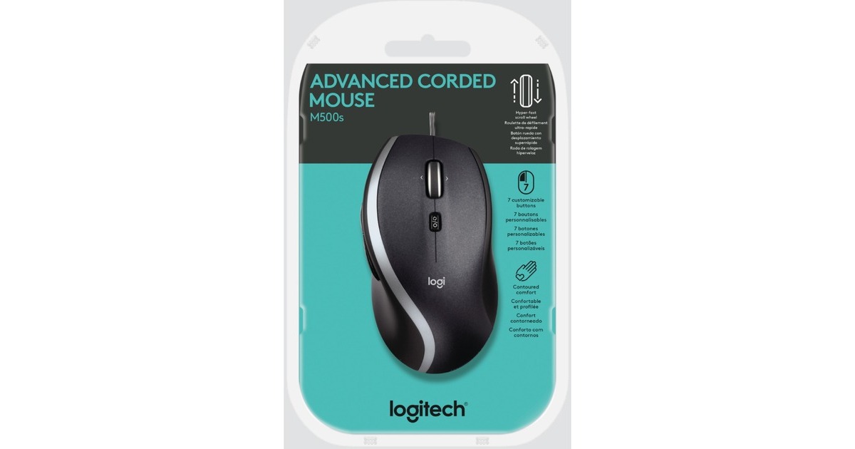 Logitech M500s Advanced Corded Mice muis Zwart, 400-4000 dpi