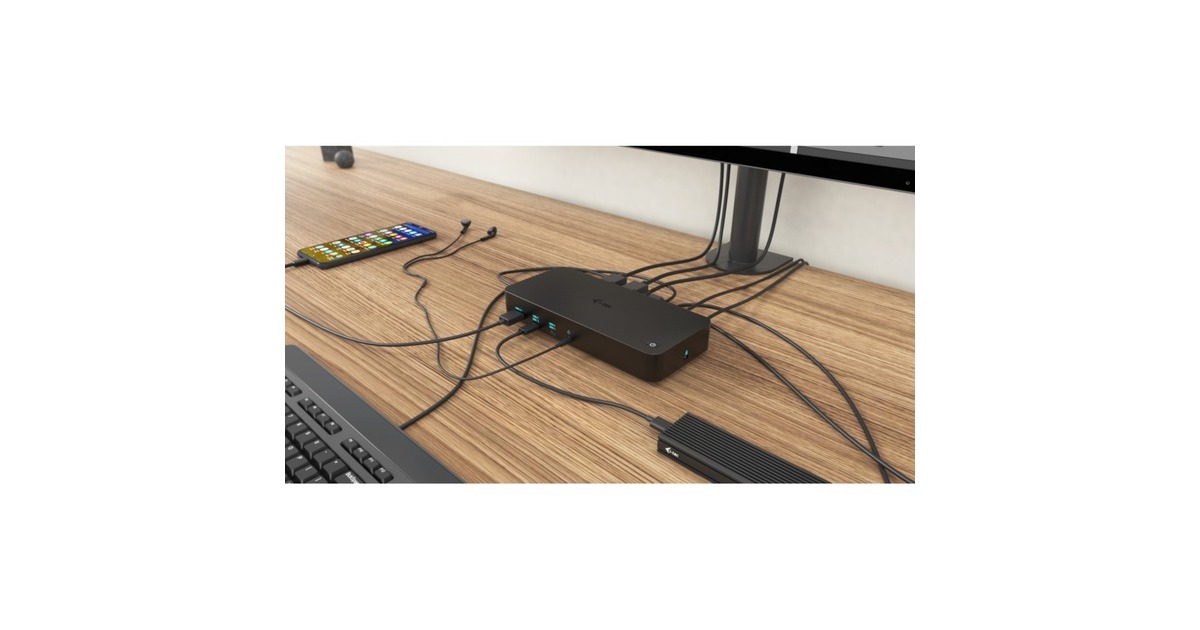 i-tec USB 3.0/ USB-C/Thunderbolt 4K PD dockingstation Zwart, 100 Watt
