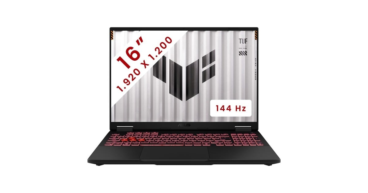 ASUS TUF Gaming A16 (FA608WI-RL014W) 16" gaming laptop Donkergrijs ...
