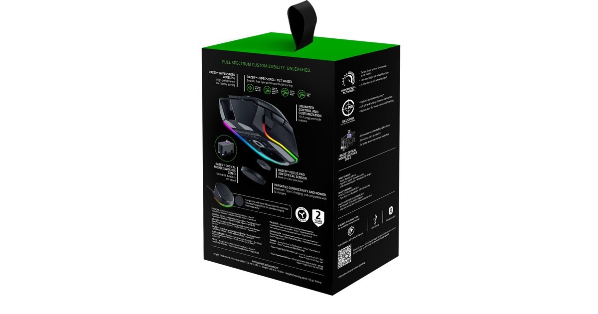 Razer Basilisk V3 Pro gaming muis Zwart, USB / Bluetooth / Razer ...