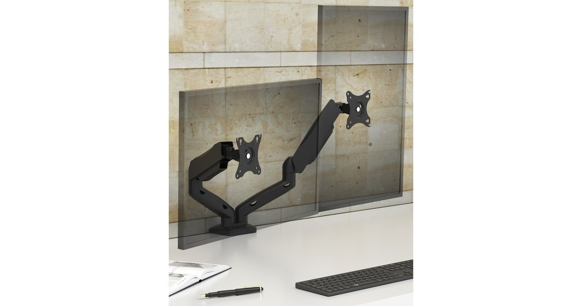 ICY BOX IB-MS204-T monitorarm Zwart