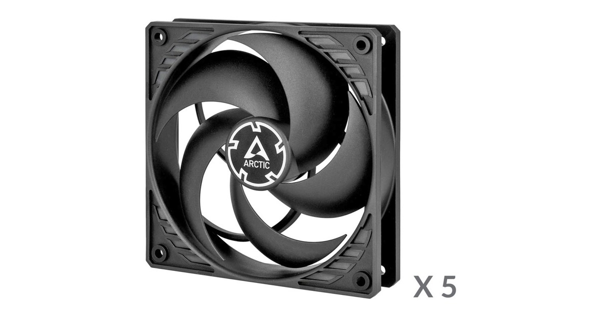 ARCTIC P12 case fans Zwart, 5 stuks, 120 x 120 x 25 mm