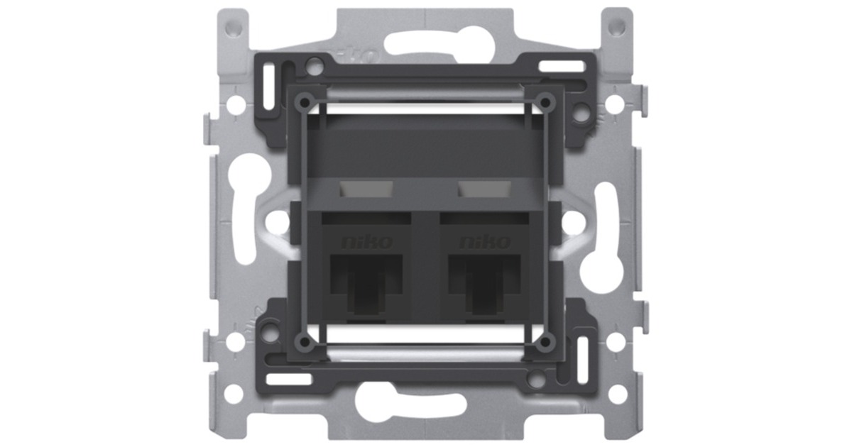 Niko Sokkel 2 RJ45-aansluitingen UTP cat. 6 - Schuin montagedoos
