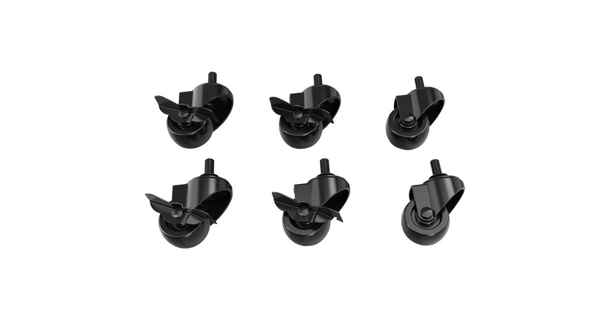 Trak Racer Caster Wheels wielen set Zwart, 6 stuks