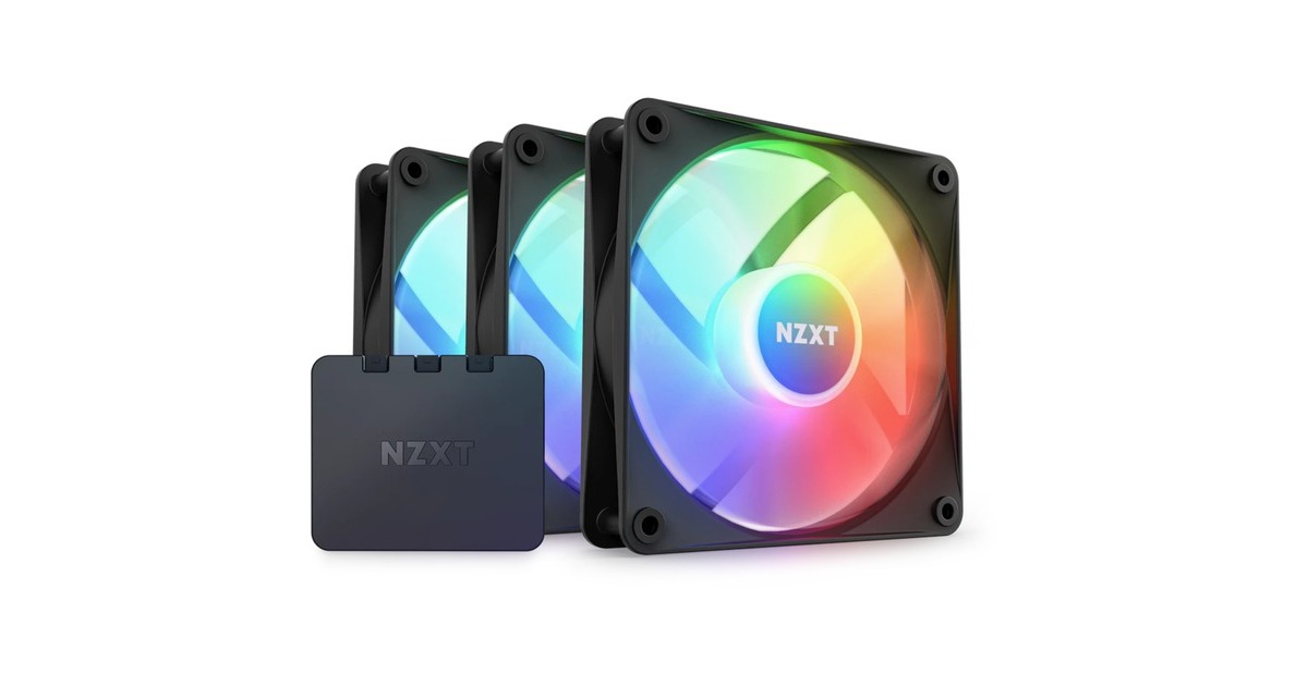 NZXT F120 RGB Core Triple pack case fan Zwart, 3x RGB-fan, met controller