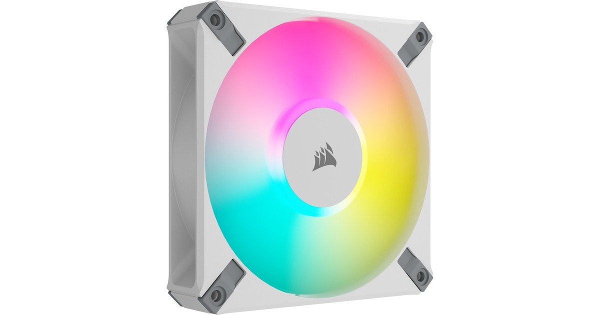Corsair iCUE AF120 RGB ELITE WHITE case fan Wit, 1 stuk, 4-pins PWM fan ...