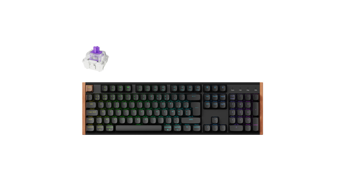 Keychron K10 HE-F1, toetsenbord Zwart/bruin, BE Lay-out, Gateron Double ...