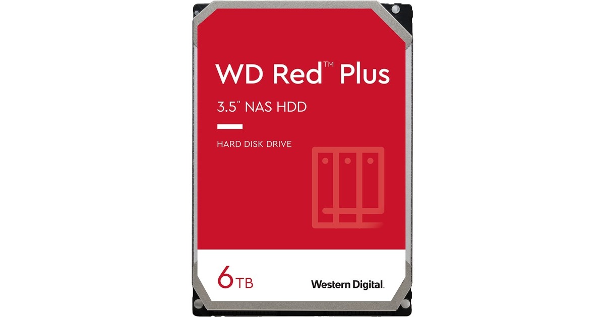 WD Red Plus 6 TB harde schijf WD60EFPX, SATA 600, 24/7, AF