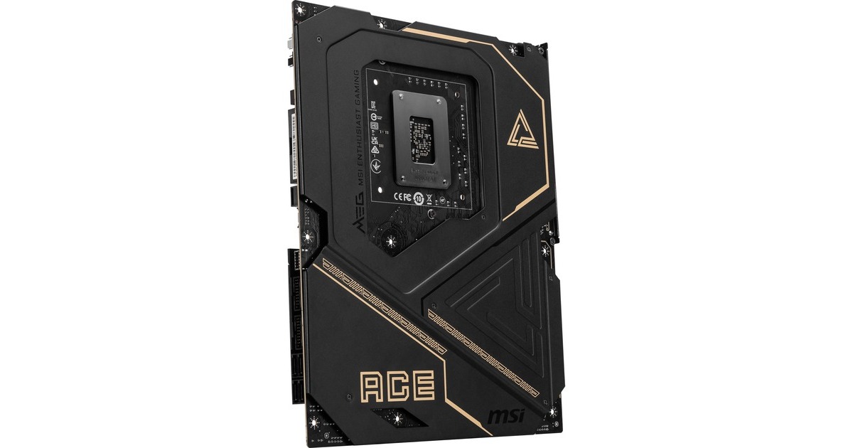 MSI MEG Z890 ACE socket 1851 moederbord Zwart/goudgeel, RAID, 10Gb-LAN, WLAN, BT, Sound, ATX