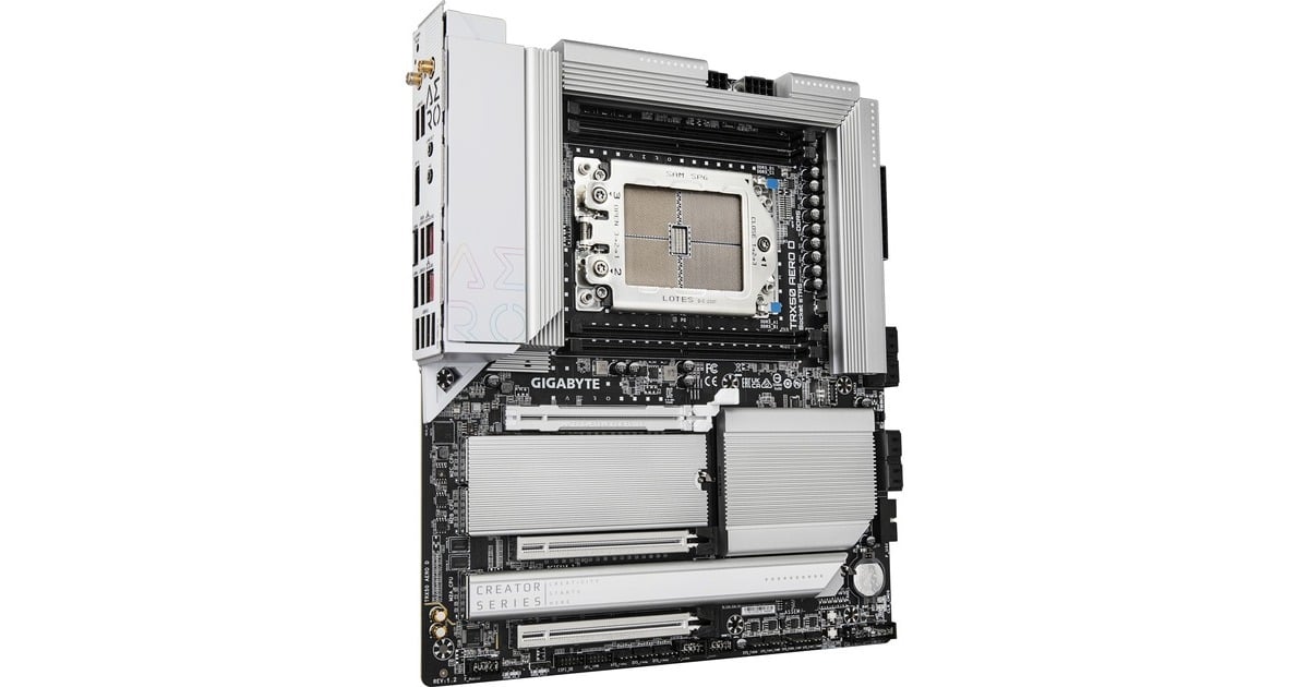 GIGABYTE TRX50 AERO D socket sTR5 moederbord Zilver/zwart, RAID, 10 GB ...