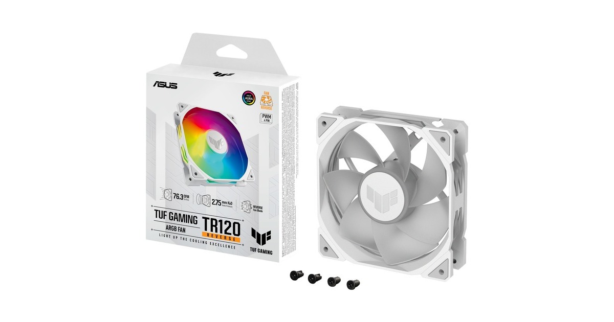 ASUS TUF Gaming TR120 ARGB Reverse fan case fan Wit/transparant