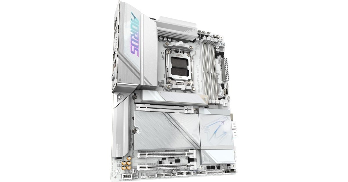 GIGABYTE X870E AORUS PRO ICE socket AM5 moederbord Zilver/wit, RAID, 2. ...