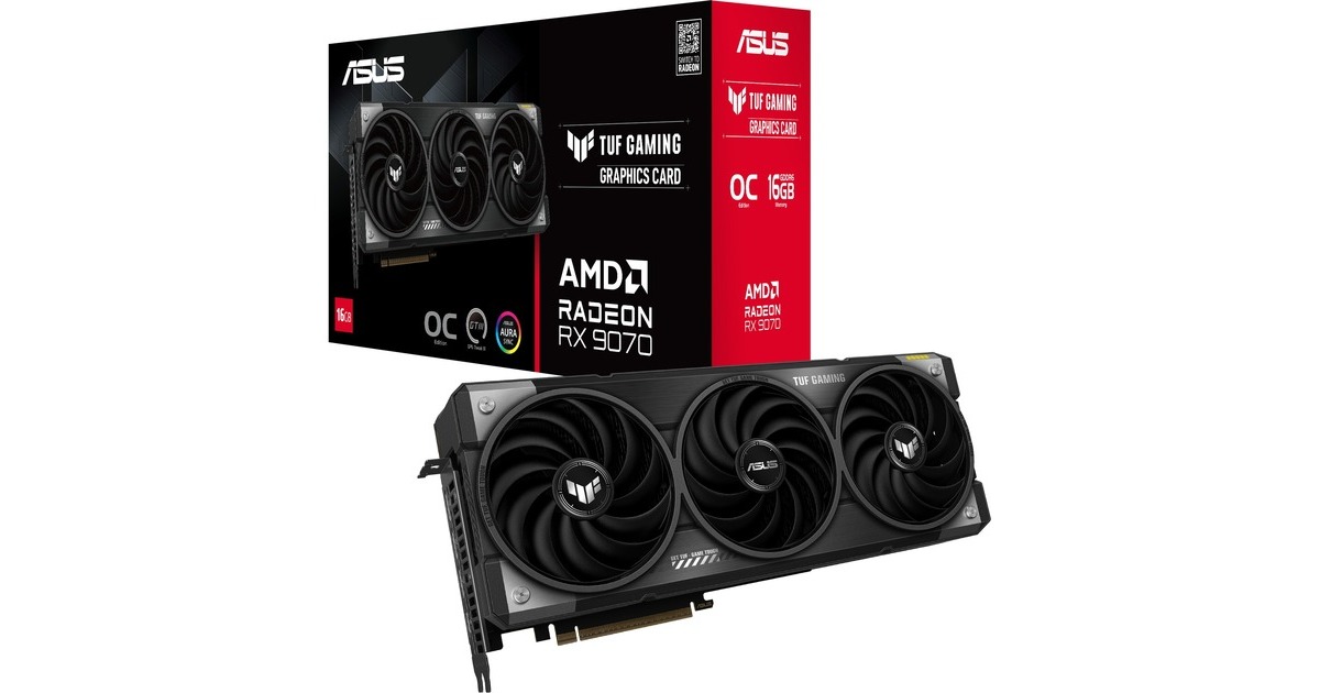 ASUS TUF Gaming Radeon RX 9070 OC grafische kaart Grijs, 3x DisplayPort, 1x HDMI, RDNA4