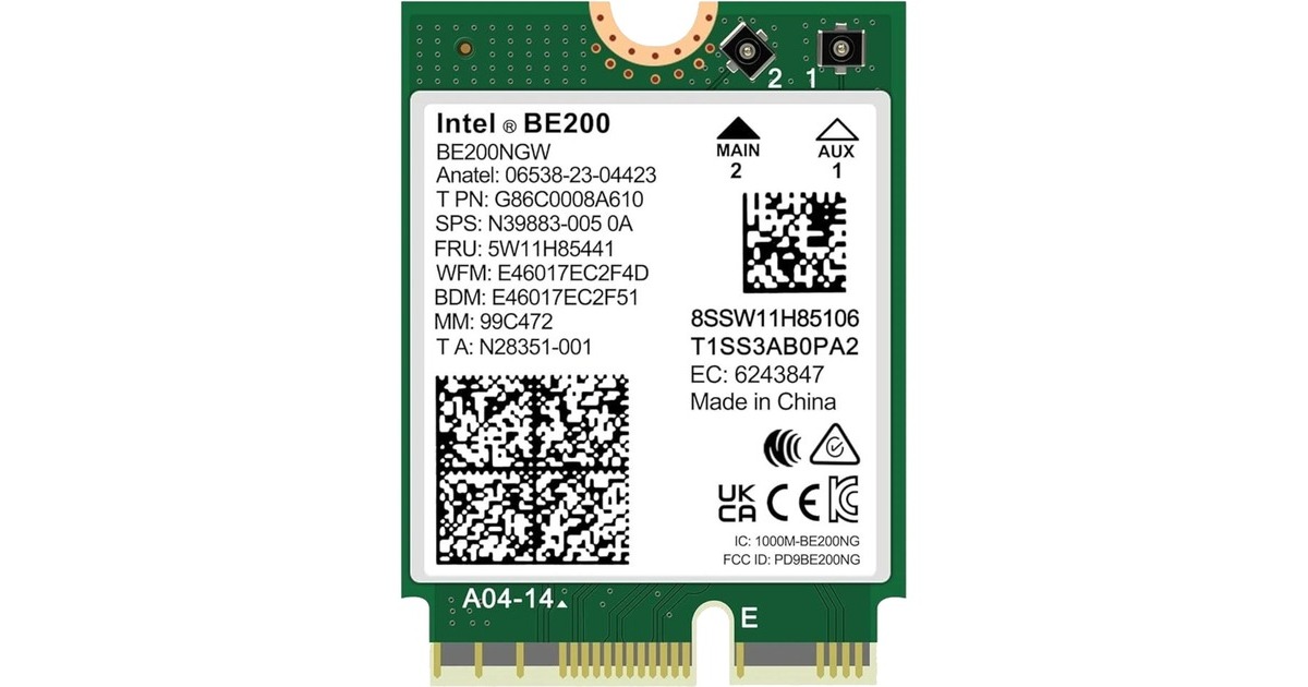 Intel® Wi-Fi 7 BE200 M.2 vPro wlan adapter Bulk, Bulk