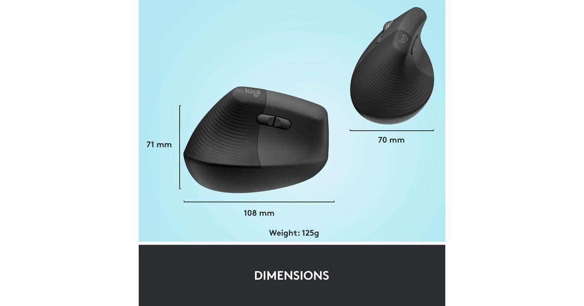 Logitech Lift Vertical Ergonomische Muis - Linkshandig Grafiet/zwart ...