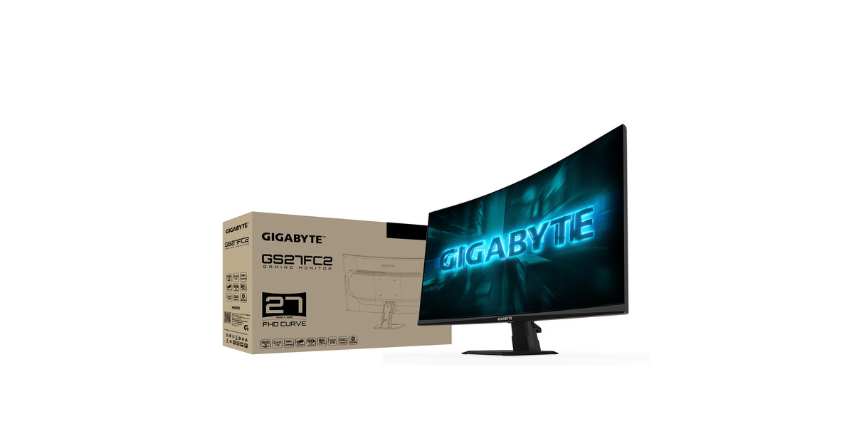 GIGABYTE GS27FC2 27" curved gaming monitor Zwart, 2x HDMI, DisplayPort ...
