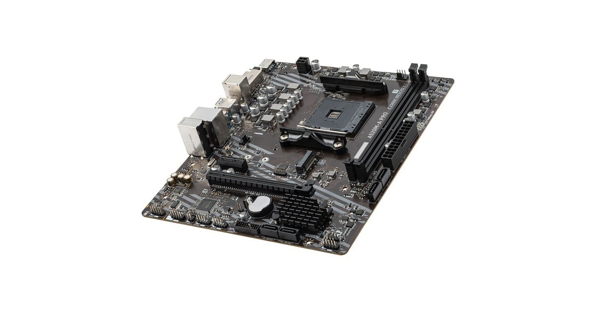 MSI A520M-A PRO socket AM4 moederbord Zwart/grijs, RAID, Gb-LAN, Sound ...