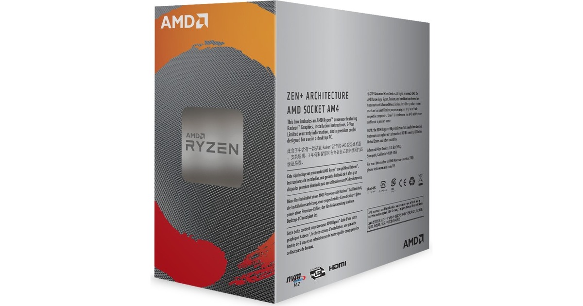 AMD Ryzen 3 3200G socket AM4 processor Unlocked, Wraith Stealth, Boxed