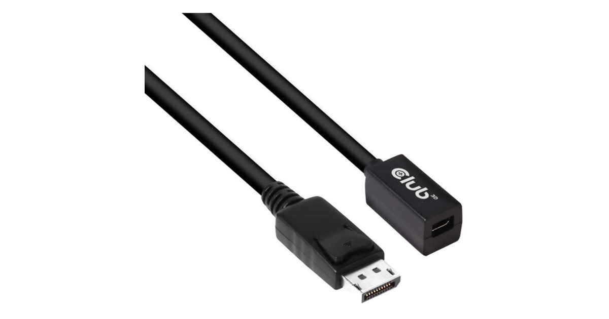 Club 3D Mini DisplayPort > DisplayPort 1.4 (male) verlengkabel Zwart, 0 ...
