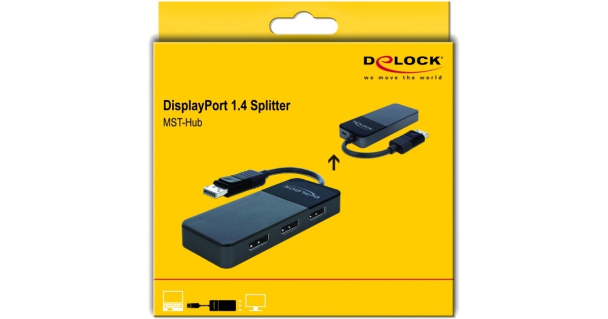 DeLOCK DisplayPort 1.4 in > 3x DisplayPort out displayport splitter ...