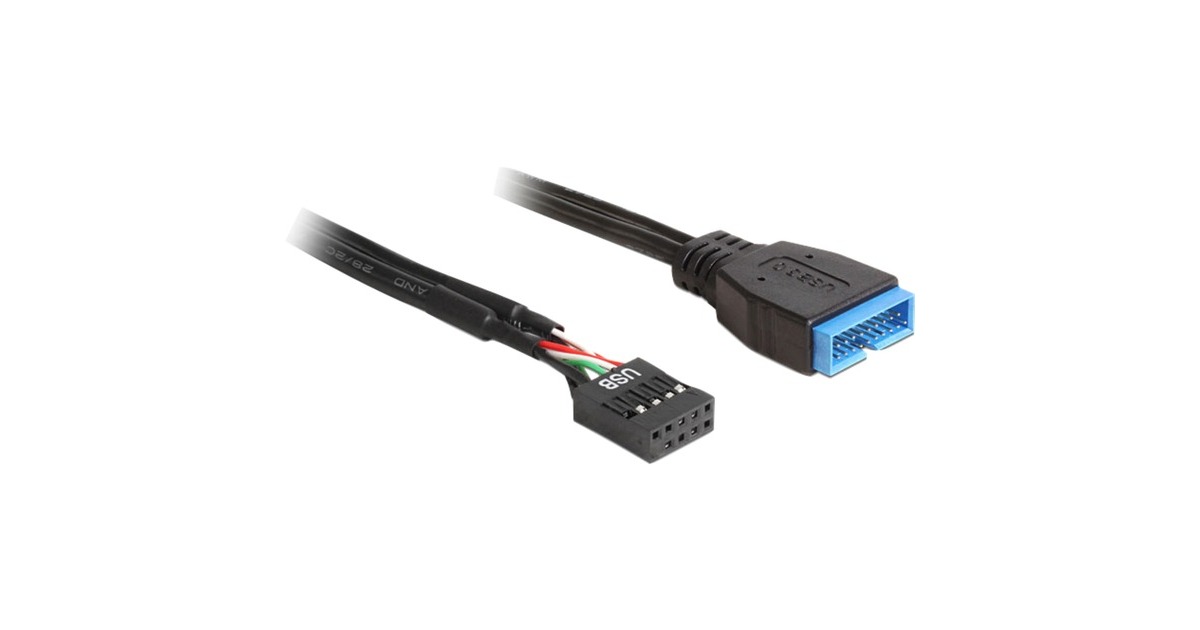 DeLOCK USB 2.0 intern > USB 3.0 adapter Zwart, 0,45 meter