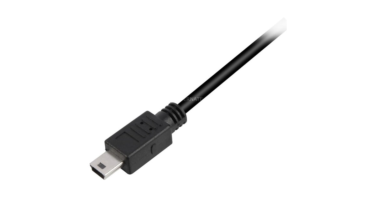 Sharkoon USB-A 2.0 > Mini USB-B kabel Zwart, 2 meter, Dubbele afscherming