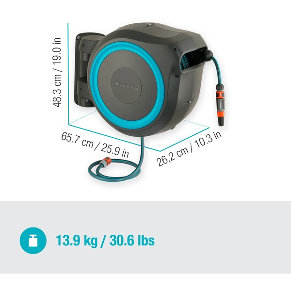 GARDENA Wandslangenbox RollUp XL slanghaspel Grijs/turquoise, 18630-20 ...
