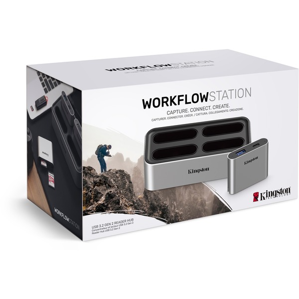 Kingston Workflow Station dockingstation Hoogglans grijs, USB 3.2 Gen 2