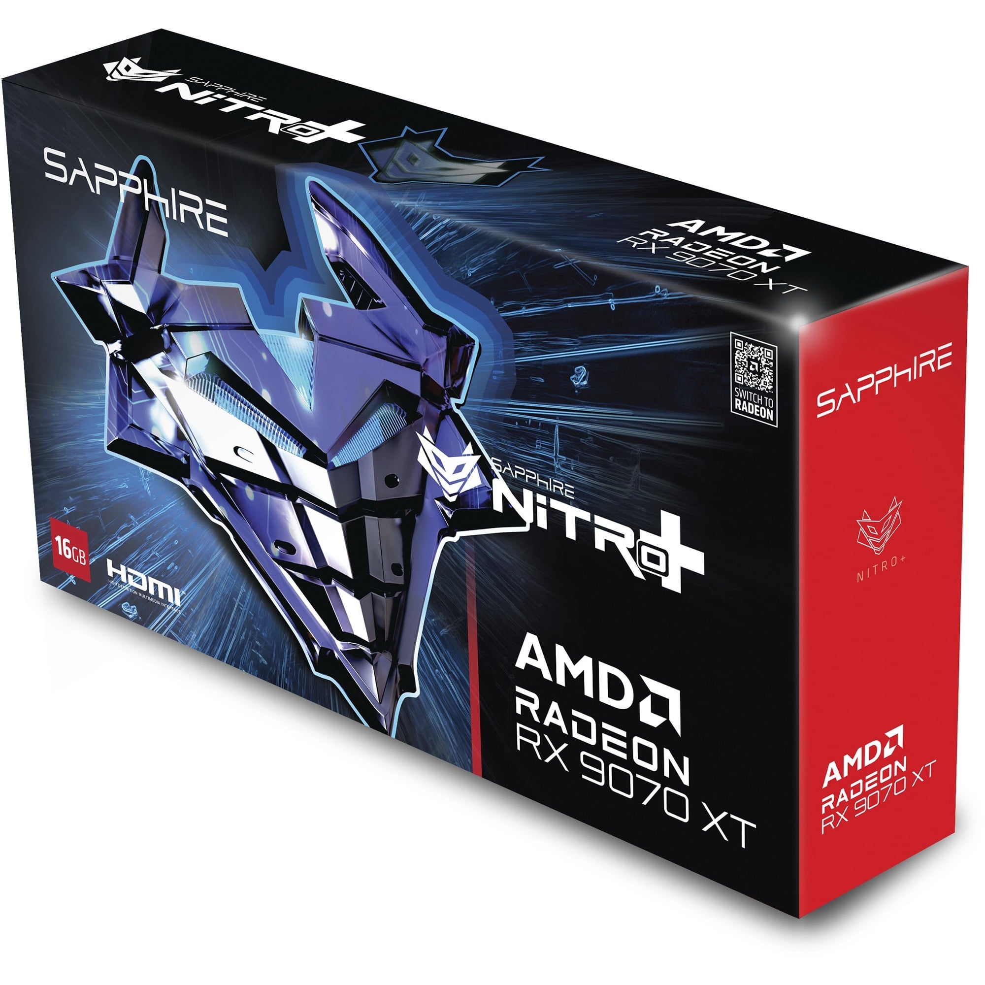 SAPPHIRE Radeon RX 9070 XT Nitro+ Gaming OC grafische kaart Zilver, 2x ...