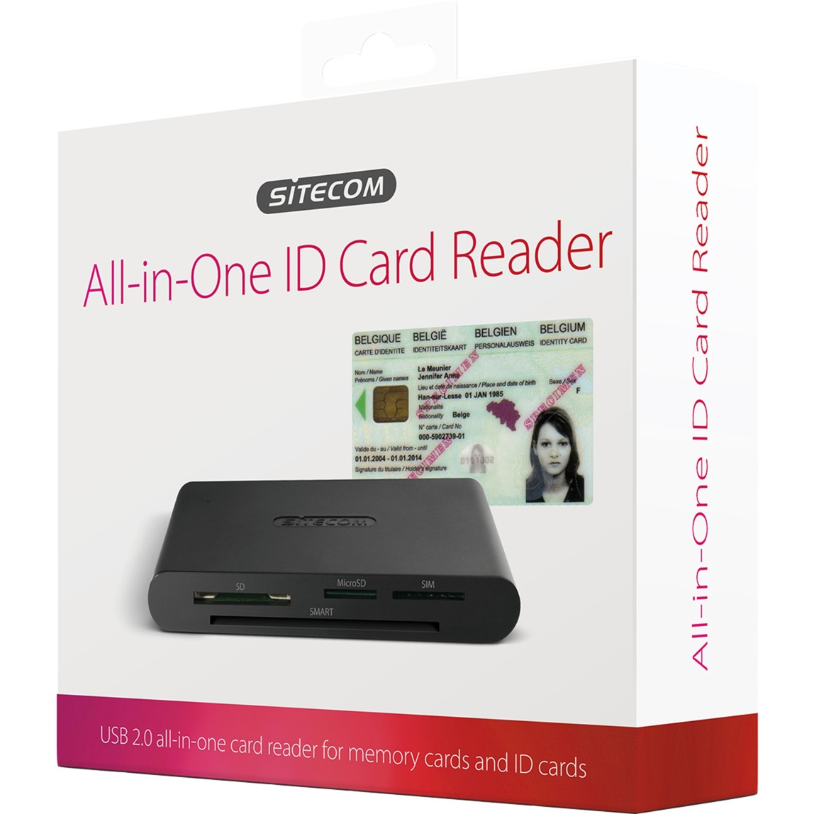 Sitecom USB 2.0 Cardreader All in One ID kaartlezer Zwart, eID